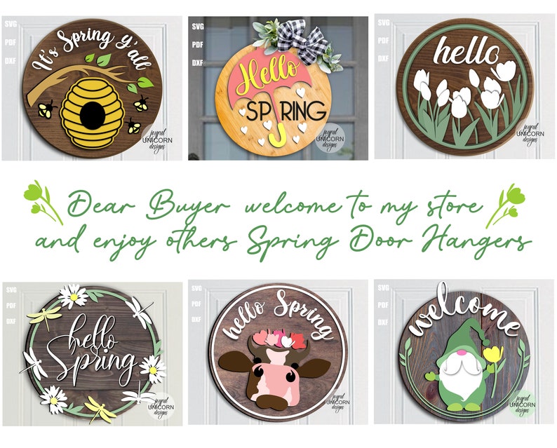It's Spring Y'all Door Hanger SVG Spring Round Sign - Etsy