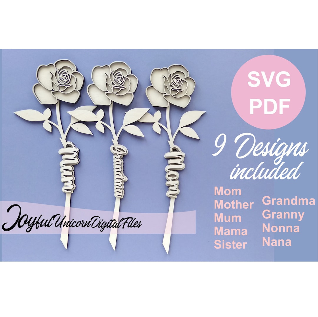 Mothers Day Rose SVG, Laser Cut Flower SVG, Gift for Mom SVG ...