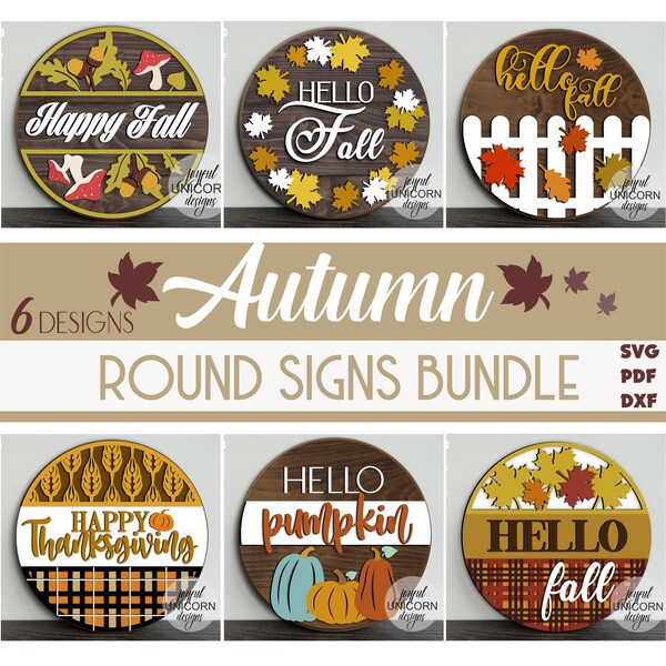 Round Fall Signs - Etsy