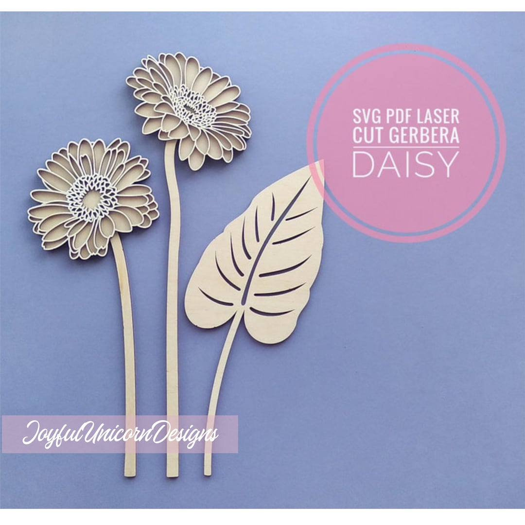 Gerbera Daisy SVG, Gerbera Flower SVG, Laser Cut Flowers SVG, Gerbera ...