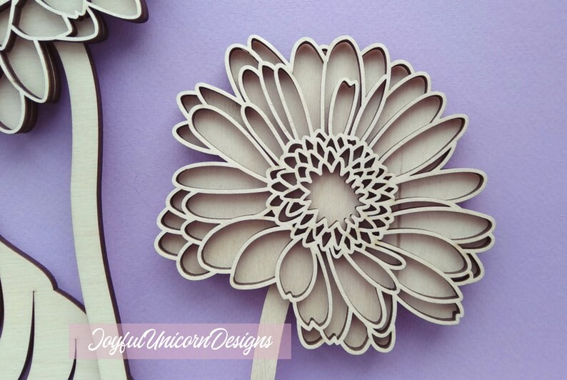 Gerbera Daisy SVG Gerbera Flower SVG Laser Cut Flowers SVG - Etsy UK