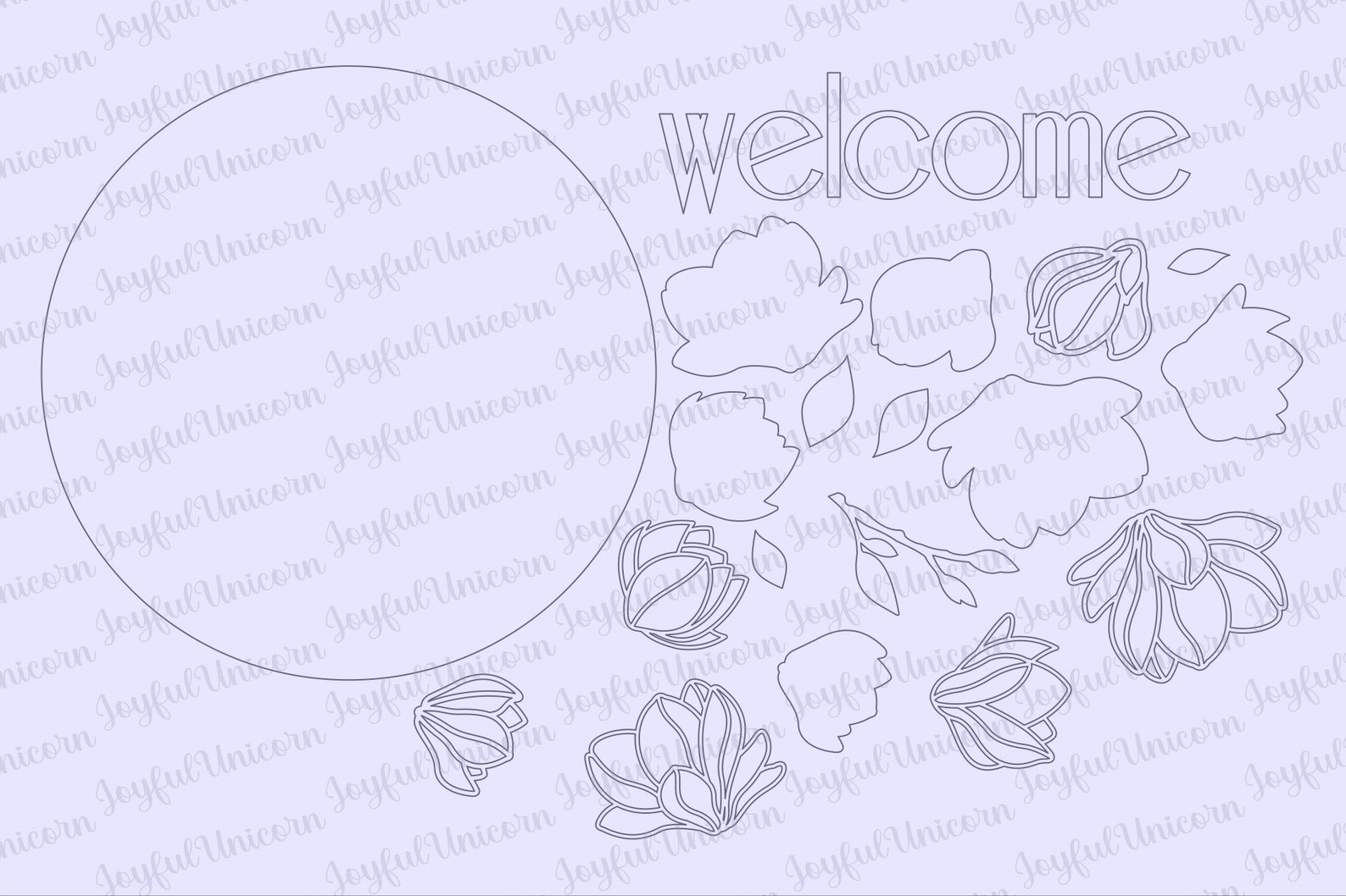 Magnolia Welcome Sign SVG, Floral Door Hanger SVG, Spring Wood Round ...
