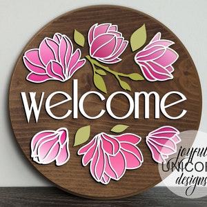 Spring Wood Round Signs SVG Bundle, Spring Door Hangers, Glowforge and ...