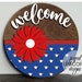 God Bless America Round Sign SVG, Patriotic Door Hanger SVG, Round Wood ...