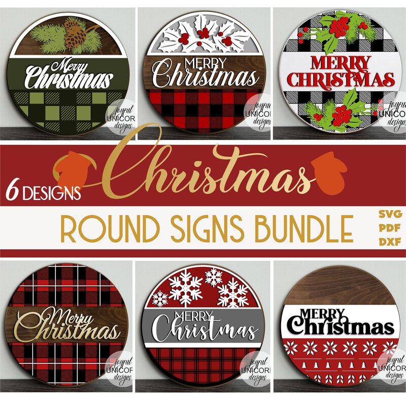 Round Christmas Signs - Etsy