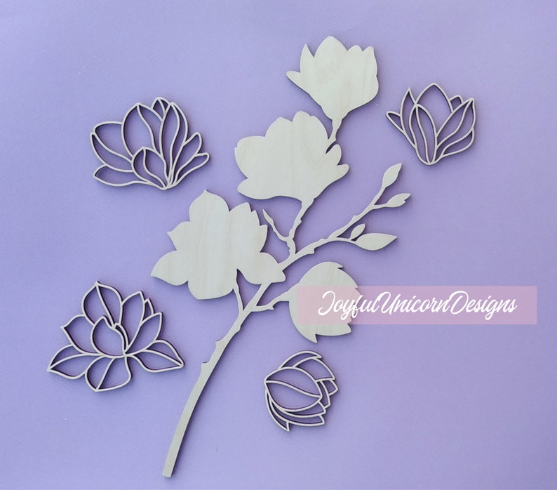 Magnolia Flower SVG Laser Cut Flowers SVG Laser Cut File for - Etsy