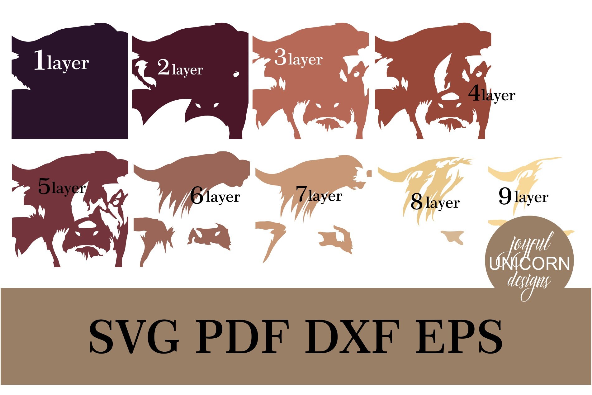 3D Highland Cow SVG Scottish Cow Mandala SVG Layered Cow - Etsy Canada