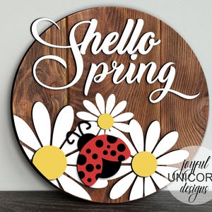 Spring Round Signs SVG Bundle, Spring Door Hanger SVG, Spring Welcome ...