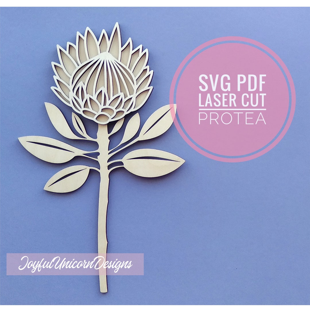 Protea Flower SVG, Laser Cut Flower for Cricut and Glowforge, Layered ...