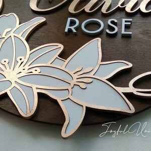 Lily Flower Nursery Sign SVG, Nursery Name Sign SVG, Girl Nursery Sign ...