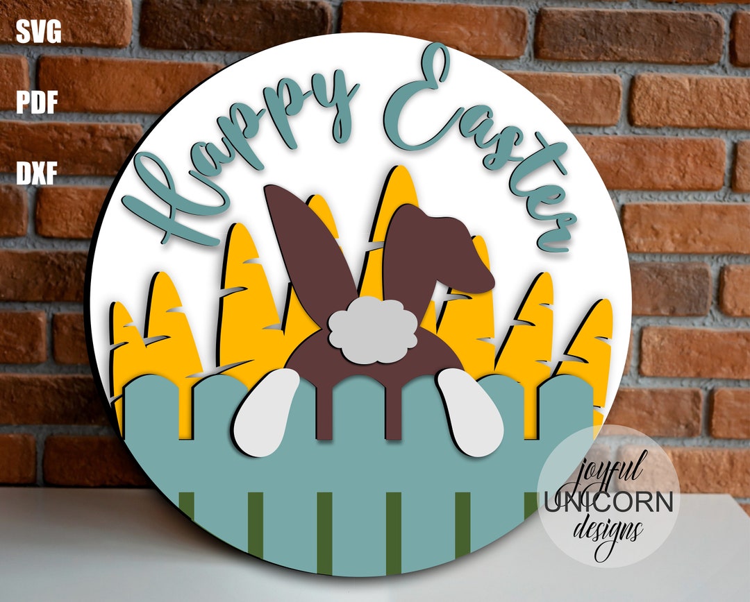 Happy Easter Sign SVG Bunny Tail Sign SVG Easter Welcome - Etsy