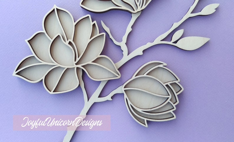 Magnolia Flower SVG Laser Cut Flowers SVG Laser Cut File for - Etsy