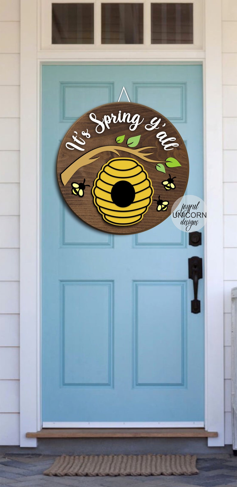 It's Spring Y'all Door Hanger SVG Spring Round Sign - Etsy