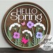 Hello Spring Wood Round Sign SVG, Wildflowers Door Hanger SVG ...