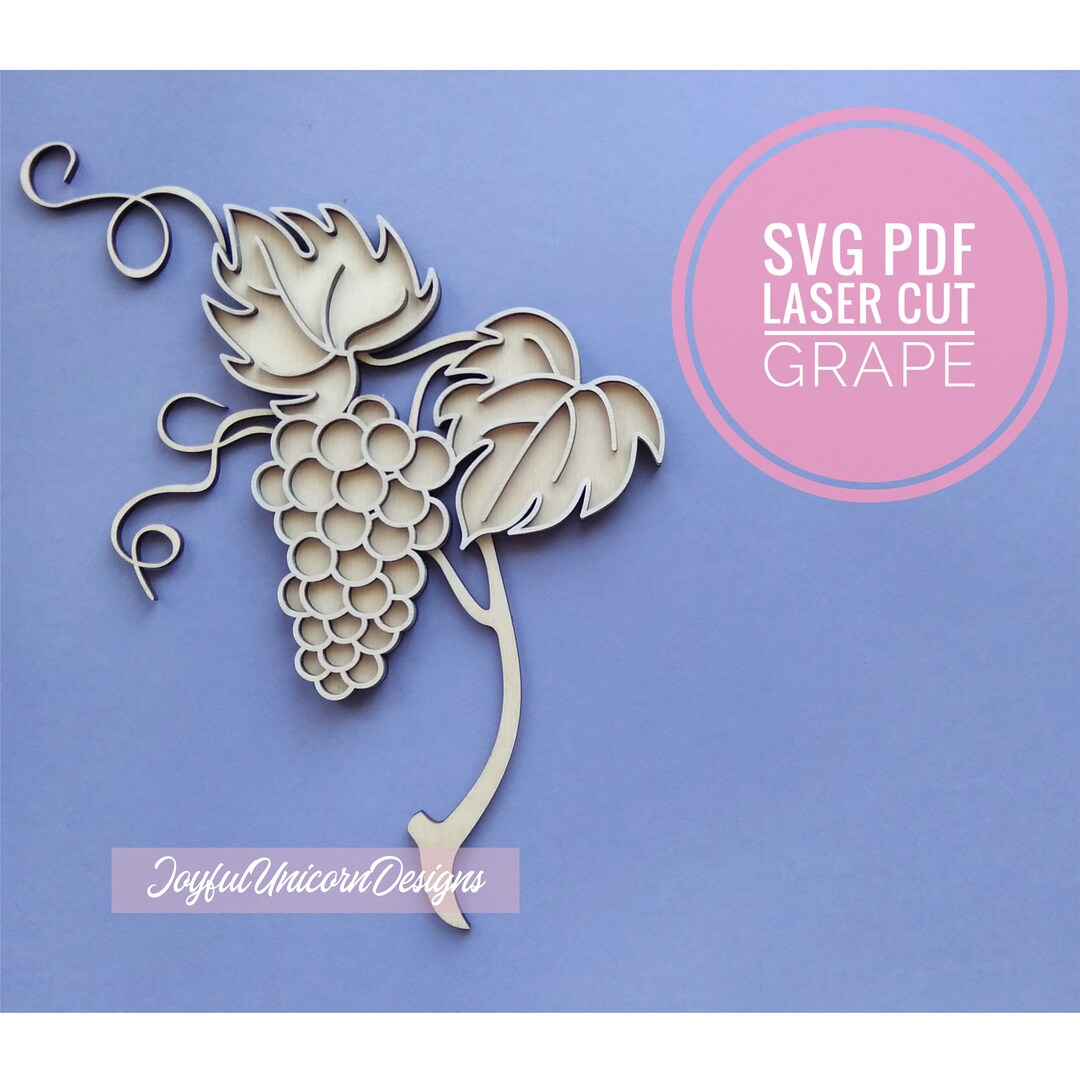 Grape SVG, Grape Branch SVG, Laser Cut Plant, Fruit SVG, Glowforge and ...