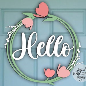 Spring Round Signs SVG Bundle, Spring Door Hanger SVG, Spring Welcome ...