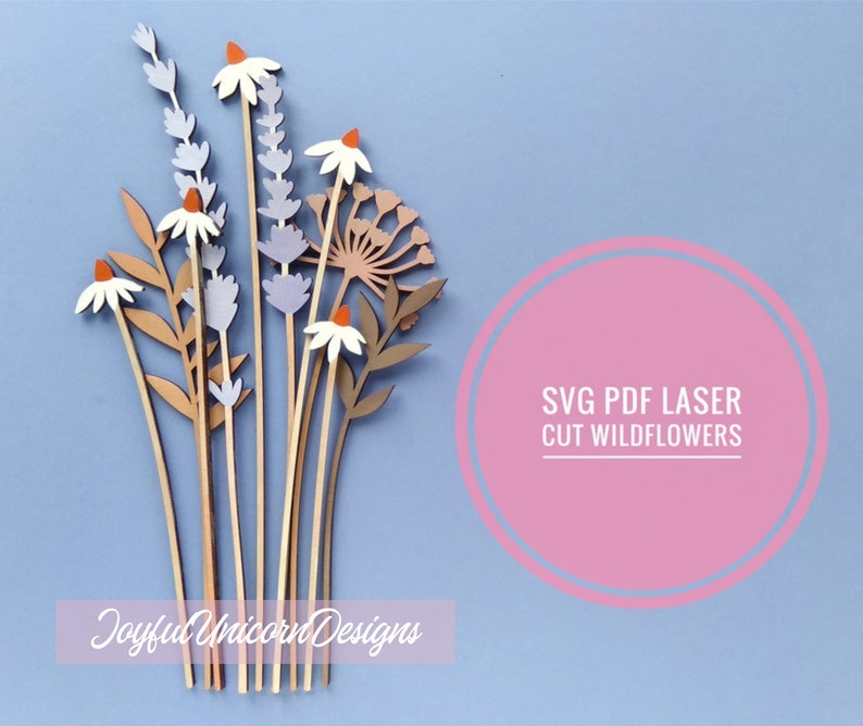 Wildflower SVG Laser Cut Flowers SVG Wildflower Bundle SVG - Etsy
