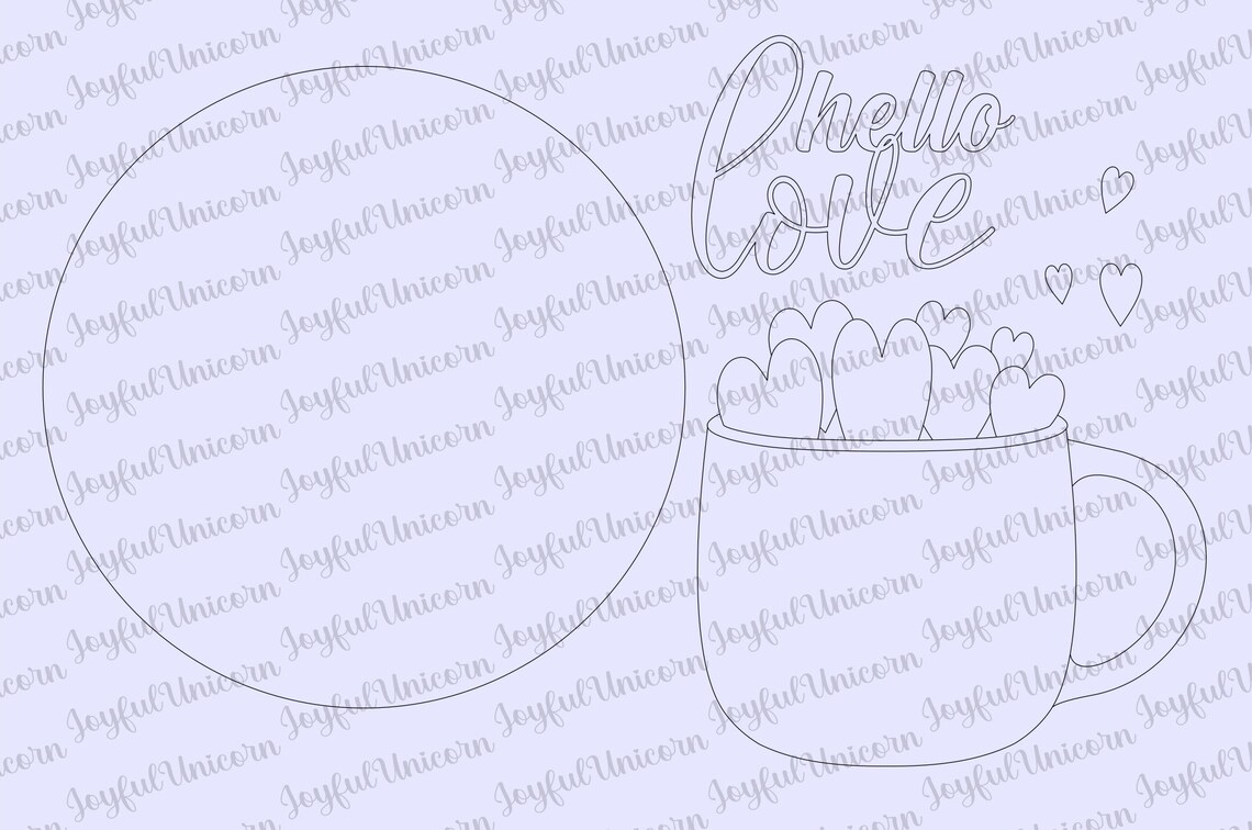 Hello Love Sign SVG Hot Cocoa Mug Sign SVG Valentines Day - Etsy