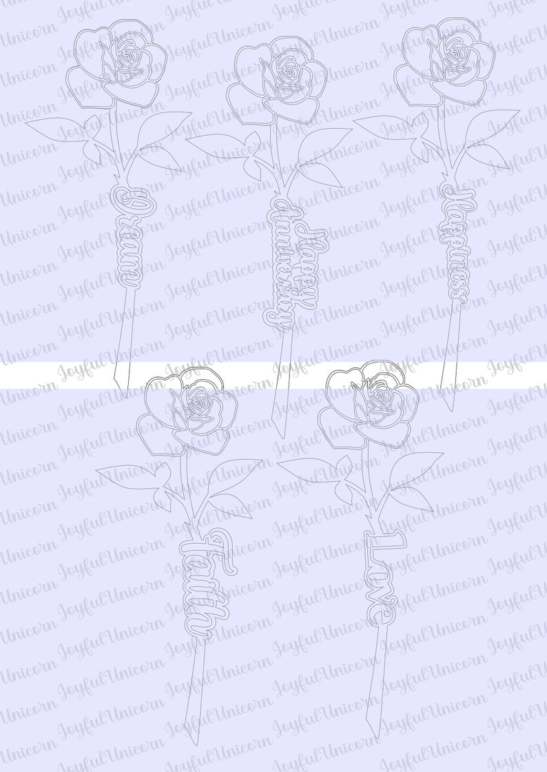 Long Stem Rose SVG Rose With Text SVG Mothers Day Rose SVG - Etsy