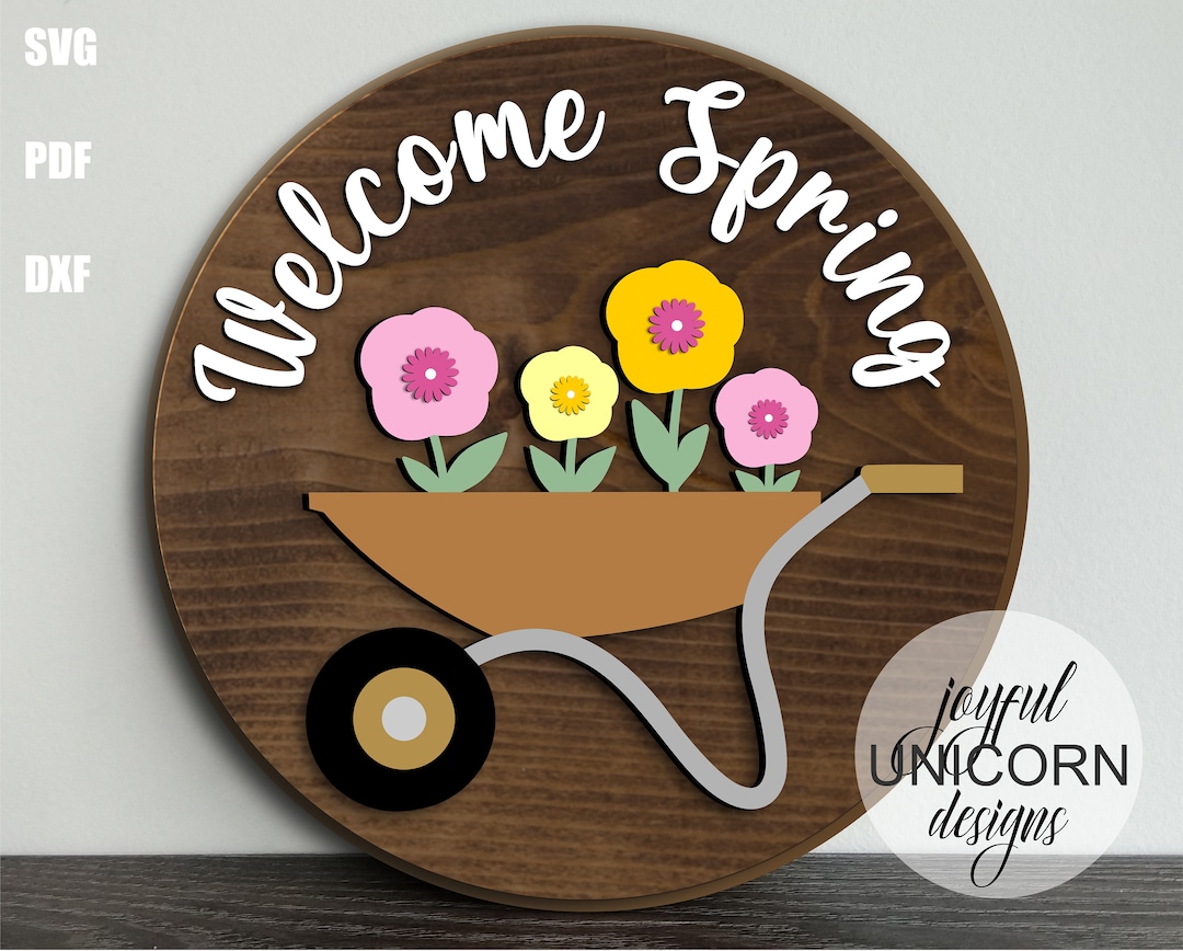Spring Welcome Sign SVG, Garden Welcome Sign SVG, Spring Door Hanger ...