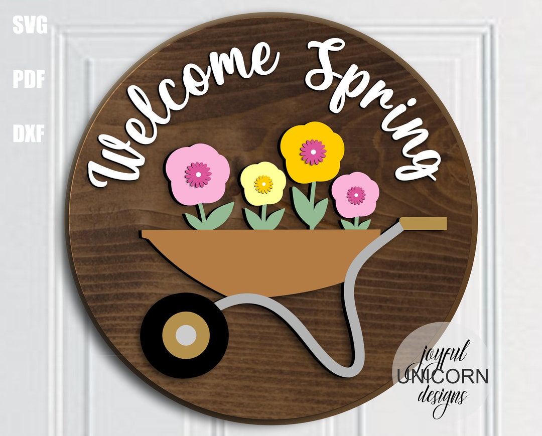 Spring Welcome Sign SVG Garden Welcome Sign SVG Spring Door - Etsy
