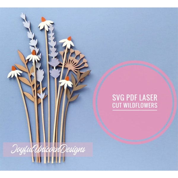 Wooden Flower Cutting Files Flowers .svg .dxf .eps .png, Lasercut Files ...