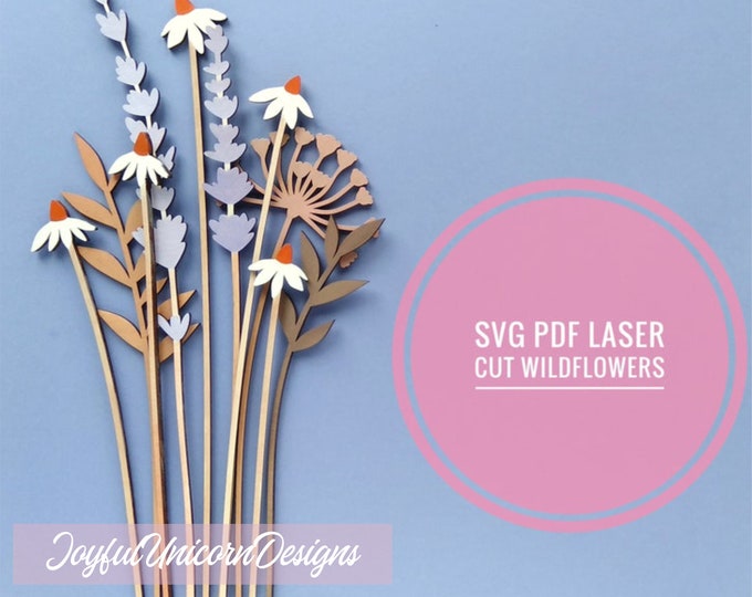 Wildflower SVG, Laser Cut Flowers SVG, Wildflower Bundle SVG ...
