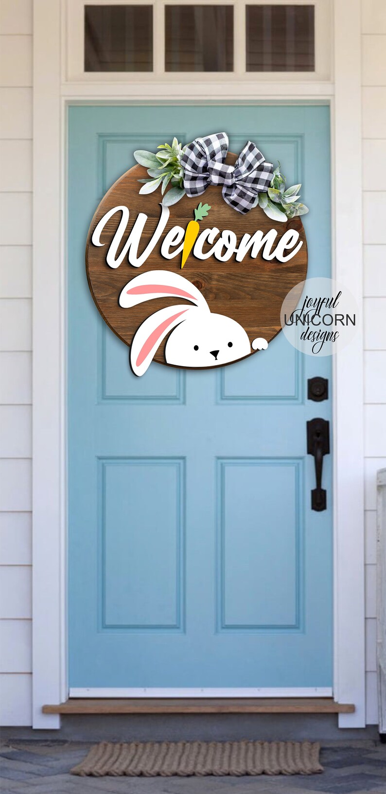 Easter Bunny Welcome Sign SVG Bunny Door Hanger SVG Easter - Etsy