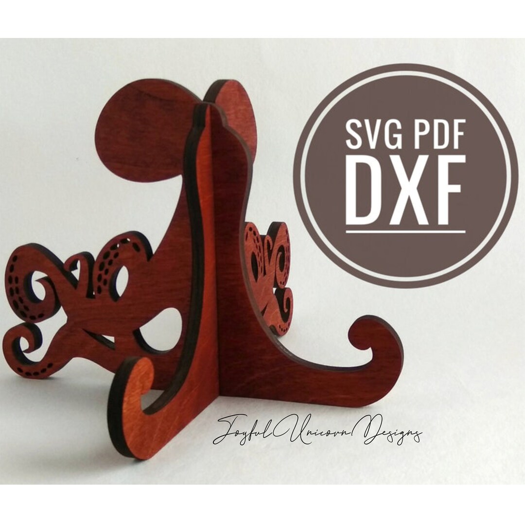 Octopus Easel Stand SVG, Glowforge Ready File, Laser Cut Easel Stand ...