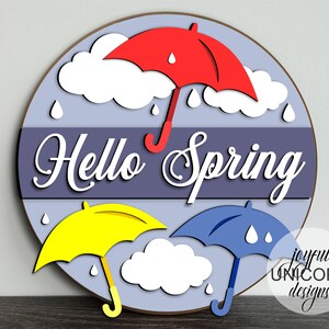 Spring Wood Round Signs SVG Bundle, Spring Door Hangers, Glowforge and ...