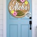 Aloha Door Hanger SVG, Tropical Leaf Welcome Sign SVG, Hawaii Wood ...
