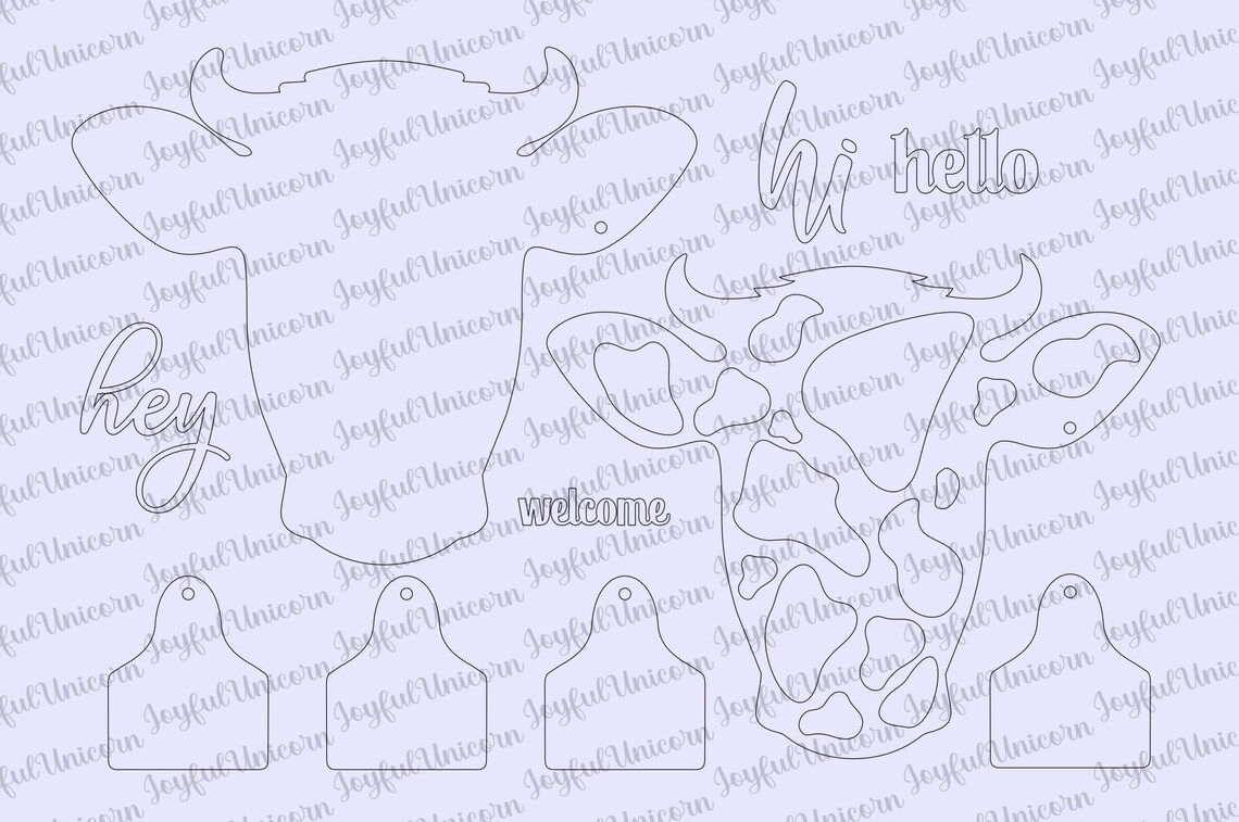 Cow Head Sign With Tags SVG Cow Welcome Sign SVG Cow Tag SVG - Etsy