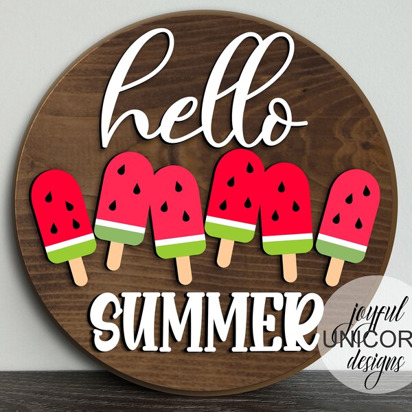 Round Wood Summer Sign - Etsy