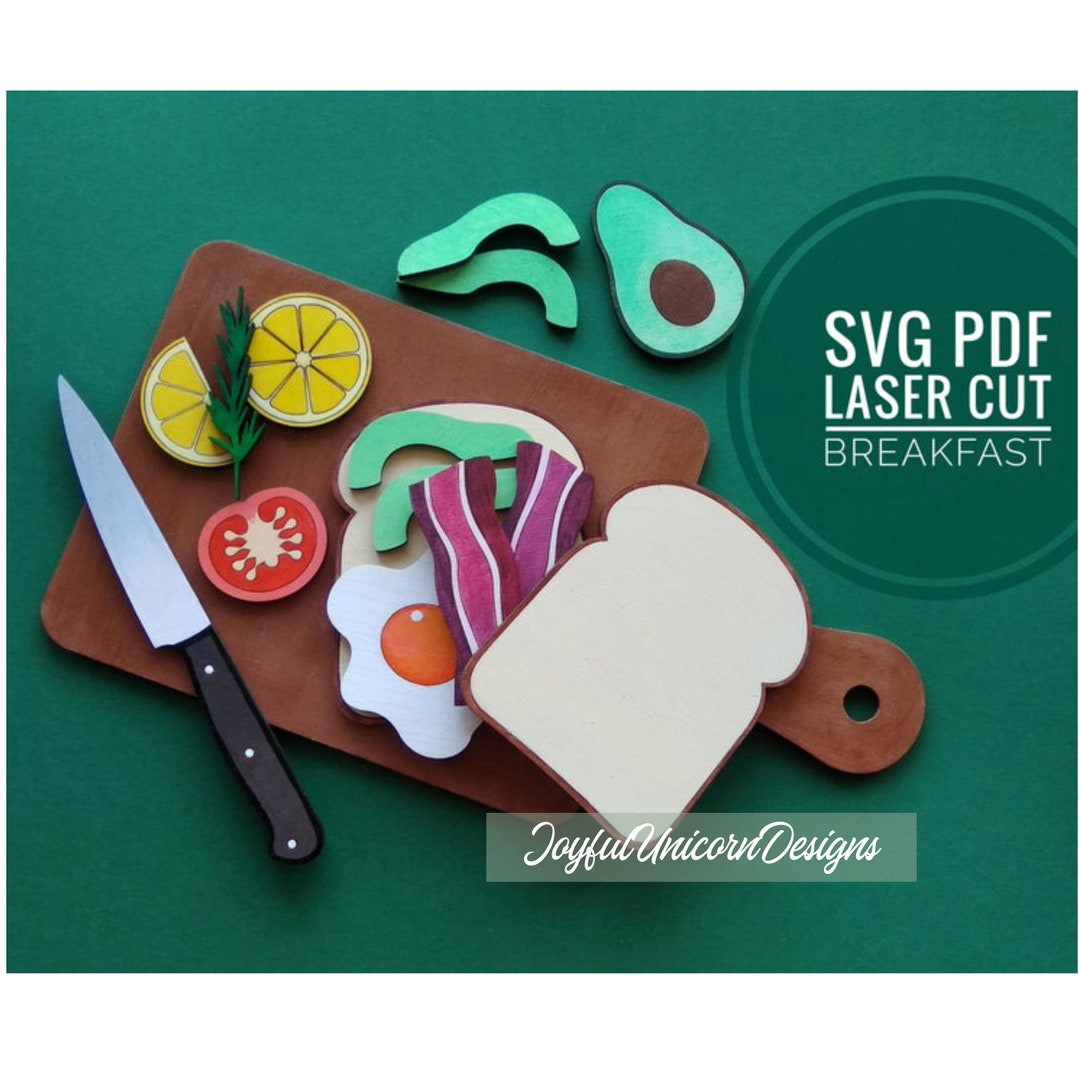 Breakfast Laser Cut Food SVG, Morning Food Meal SVG, Kitchen Sign Svg ...