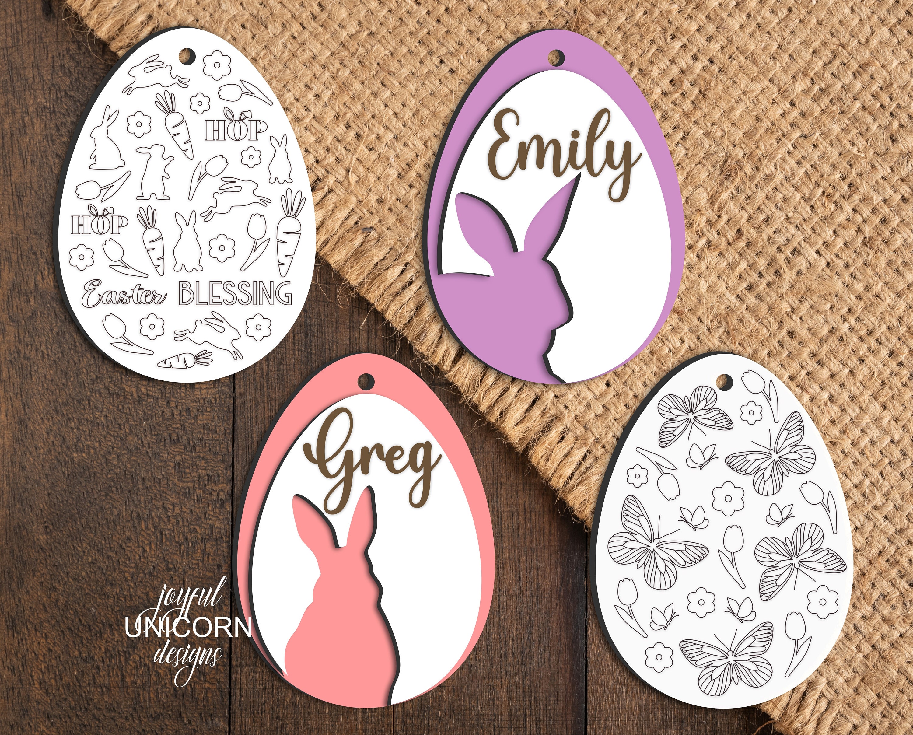 Easter Basket Tags SVG Easter Basket Name Tag SVG Basket - Etsy