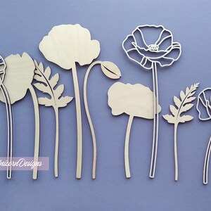 Poppy Flower SVG, Poppy SVG Bundle, Laser Cut Flowers for Cricut and ...