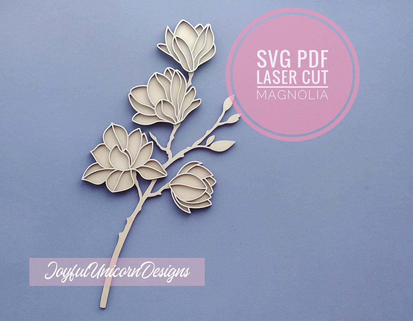 Magnolia Flower SVG Laser Cut Flowers SVG Laser Cut File for - Etsy
