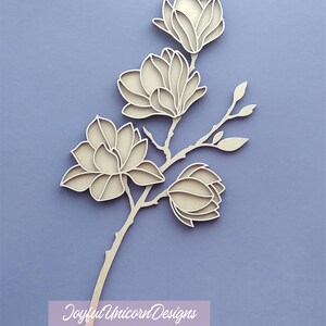 Magnolia Flower SVG, Laser Cut Flowers SVG, Laser Cut File for Cricut ...