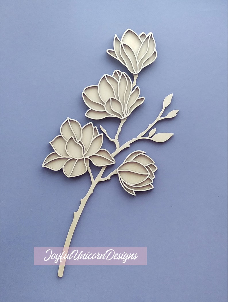 Magnolia Flower SVG Laser Cut Flowers SVG Laser Cut File for - Etsy