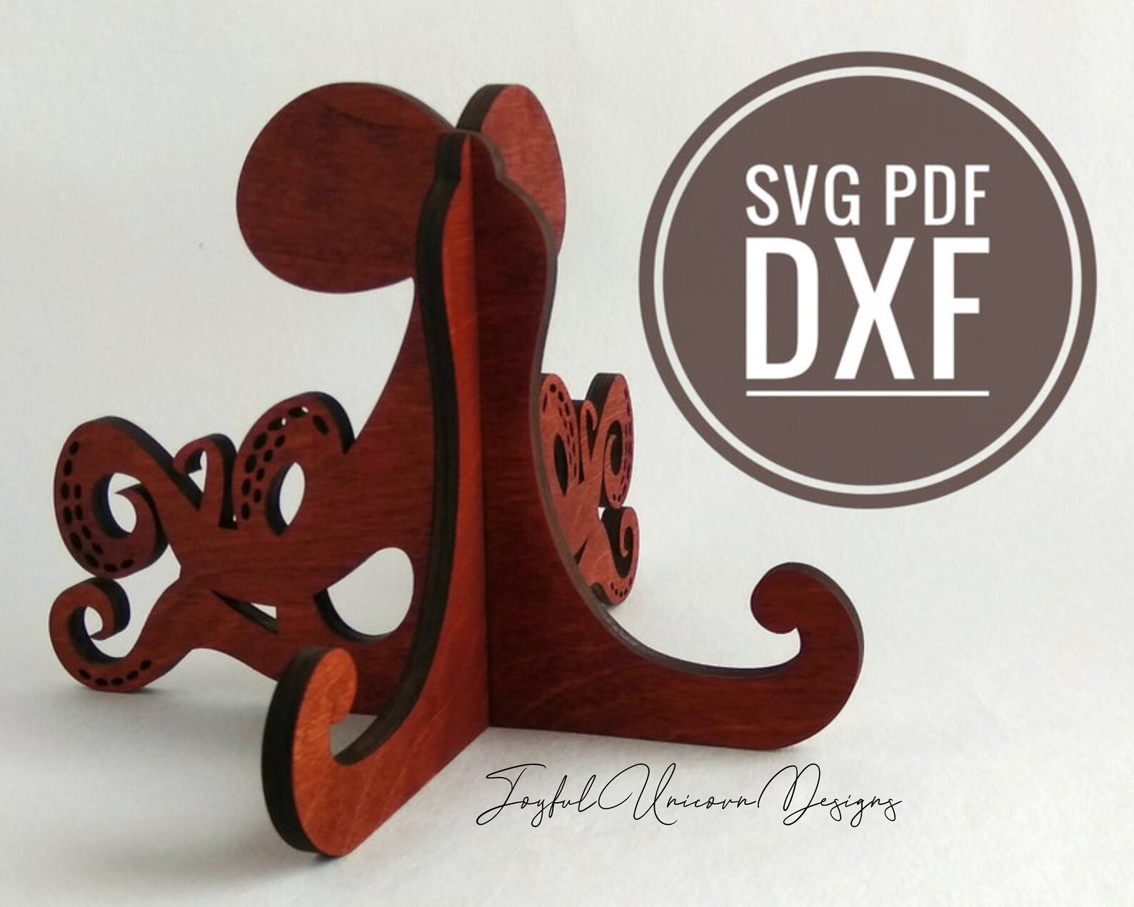 Octopus Easel Stand SVG Glowforge Ready File Laser Cut Easel - Etsy