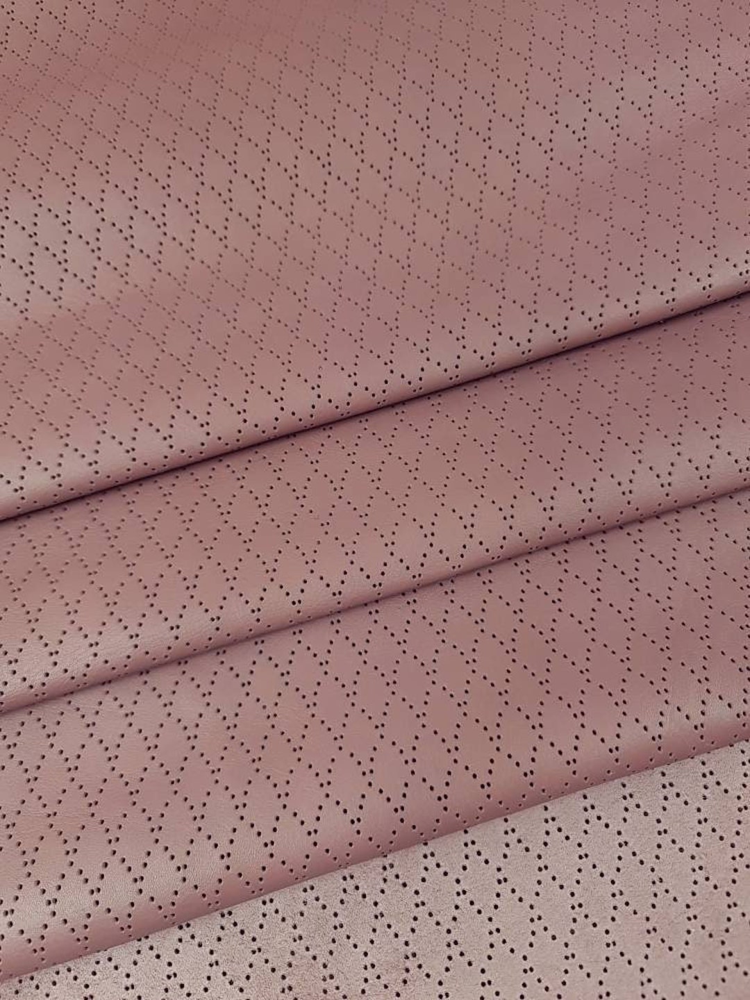 Old Rose Metallic Perforated Triangles PF109 Soft Leather - Etsy