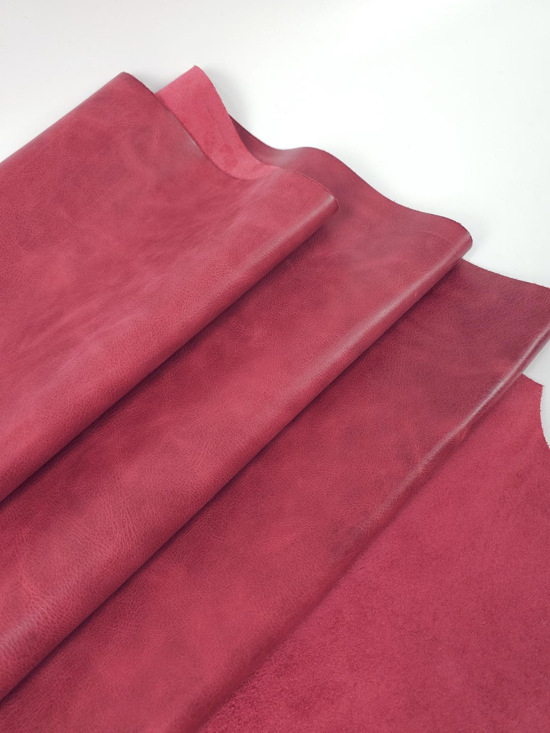 Rose Red Urago Rustic Distressed Pull up Burnish Leather - Etsy