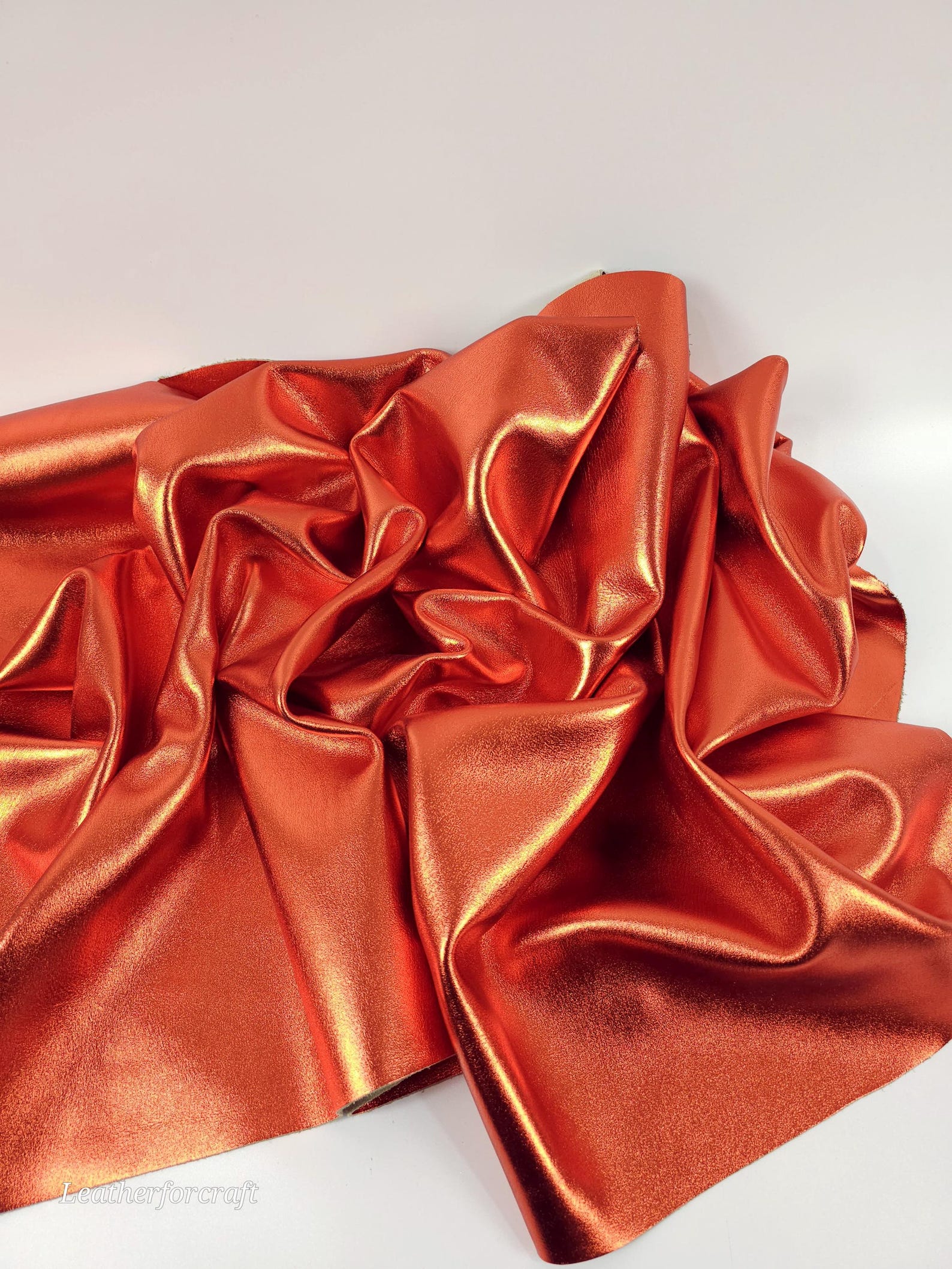Orange 9044 Laminado Metallic Luxurious Calf Soft Leather - Etsy