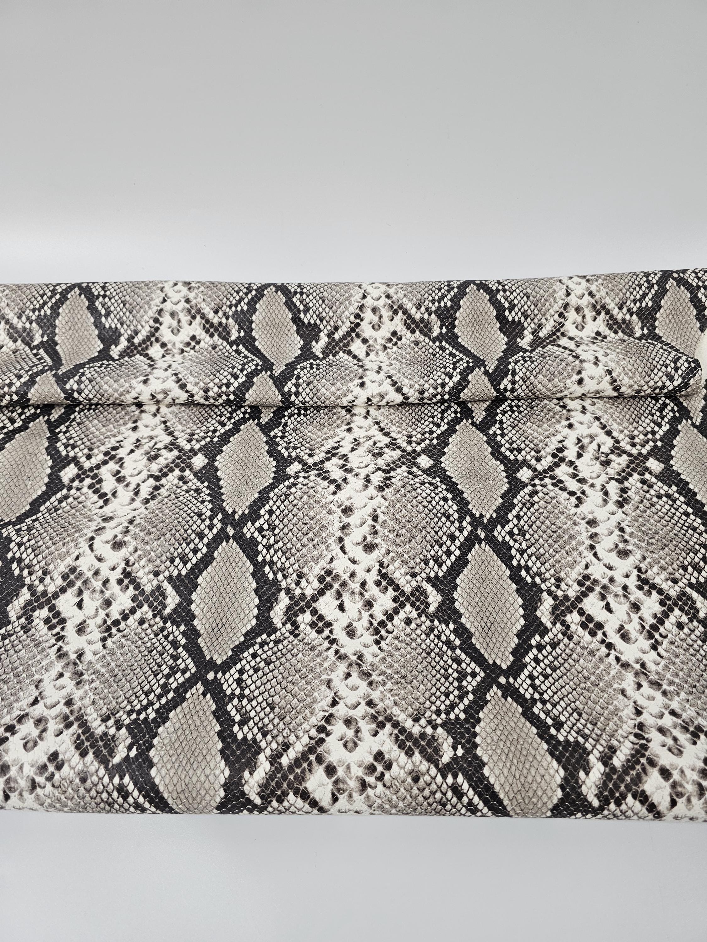 White and Black Laminated Snake Pattern Relief Leather - Etsy