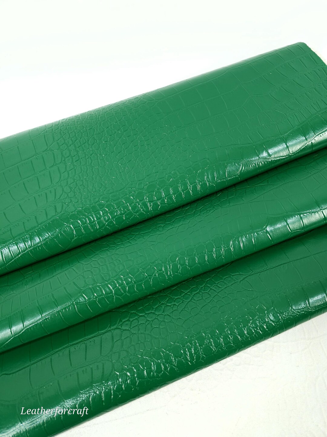 Ultramarine Green Patent Crocodile Alligator Leather Embossed Amazing ...