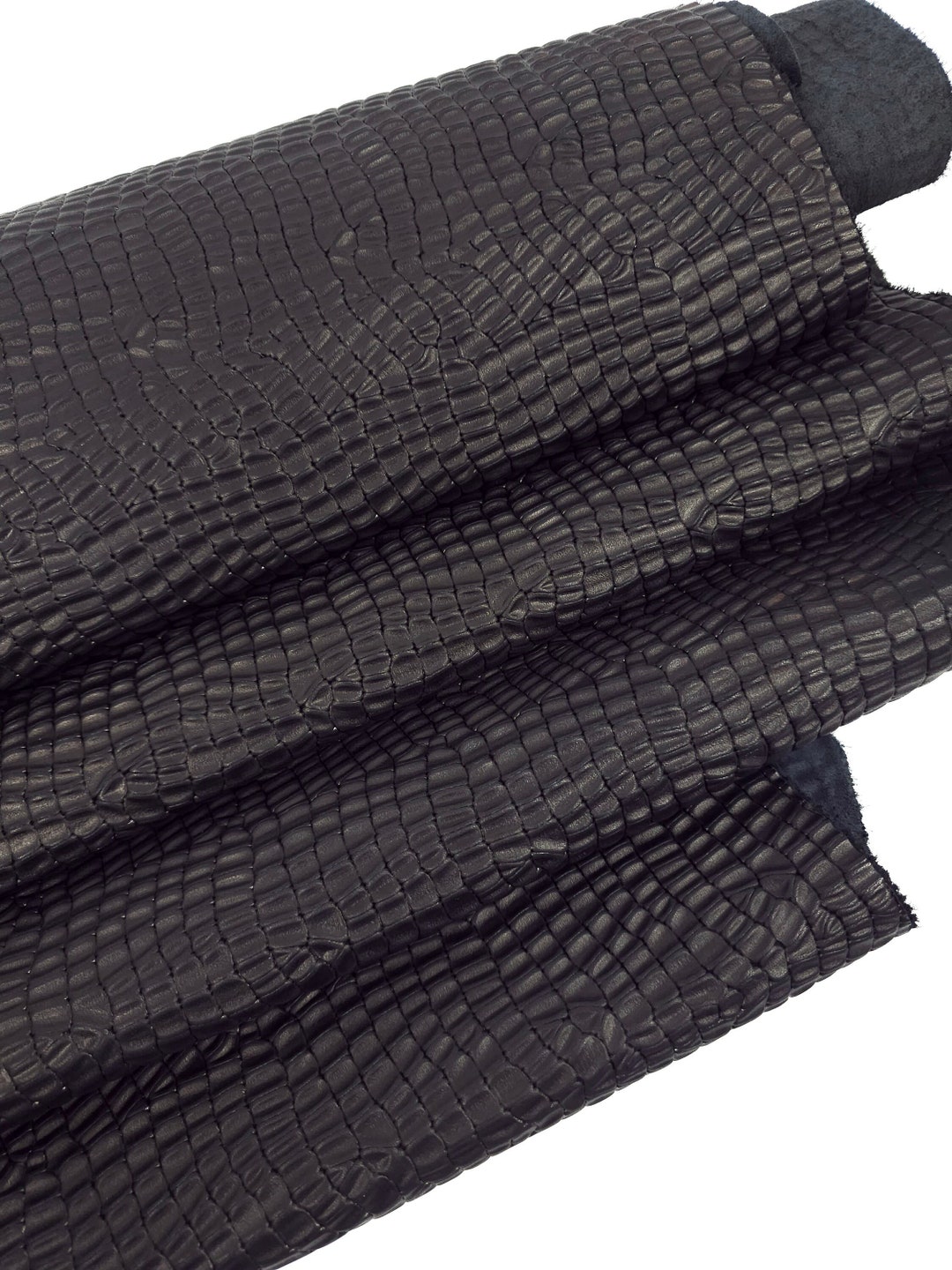 Black Crocodile Alligator Leather Embossed Texture Amazing Relief LFC ...