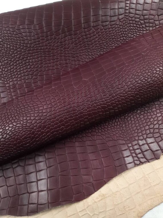 Red Crocodile Alligator Leather Embossed Amazing Relief Croco 0Z 1581 ...