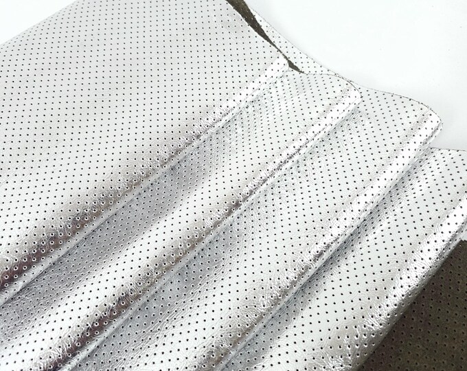 Silver Metallic Perforated Soft Leather - Etsy
