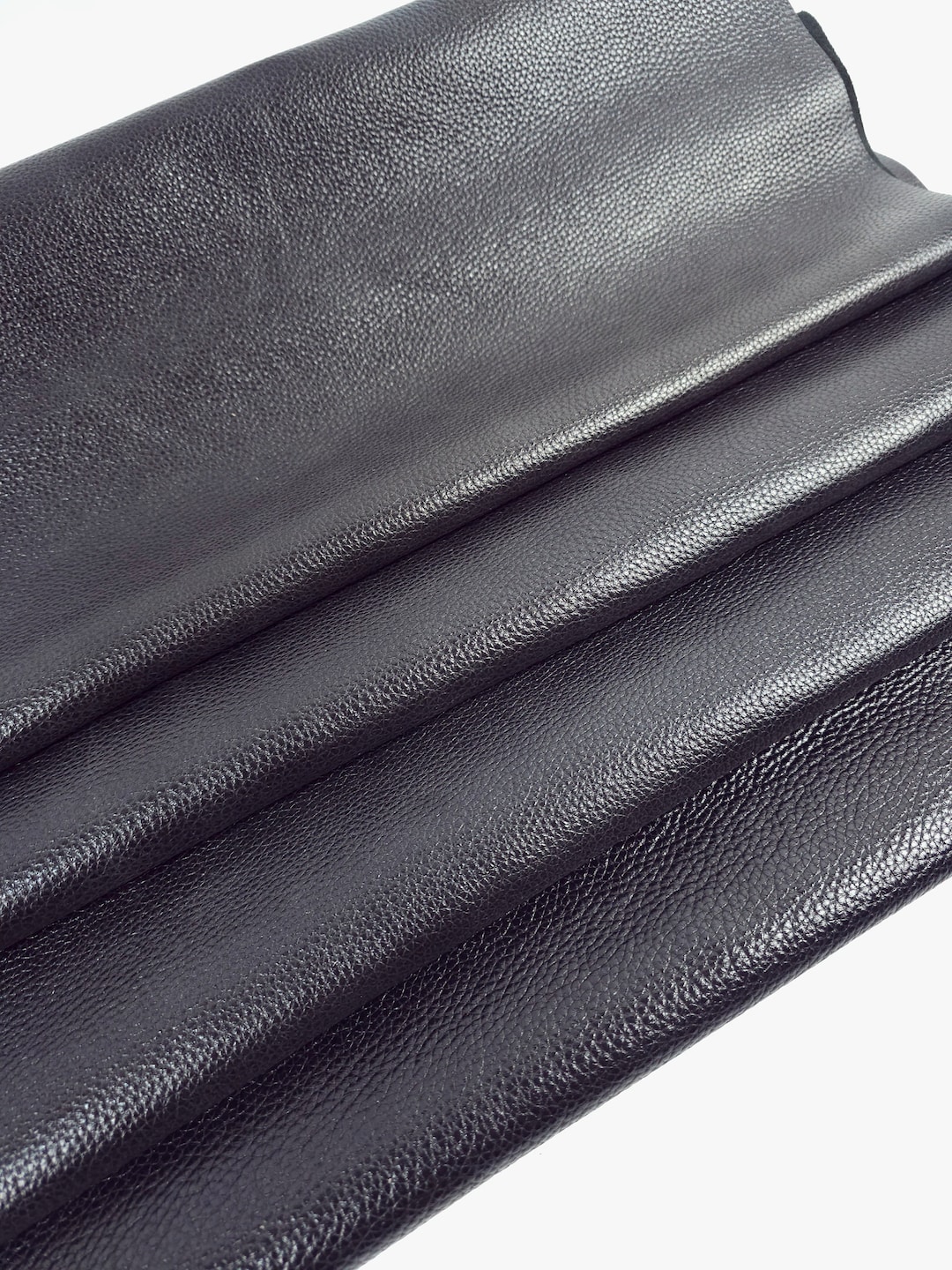 Black Caribe Embossed Shine Full Grain Soft Pebble Leather - Etsy