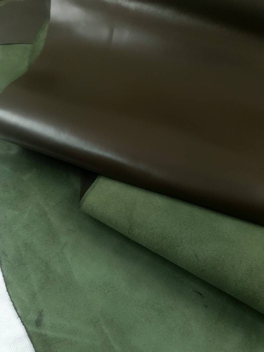 Green Moss Eternity Silky Luxurious Semi Shine Aniline Leather - Etsy